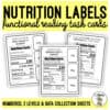 Reading Nutrition Labels Task Cards