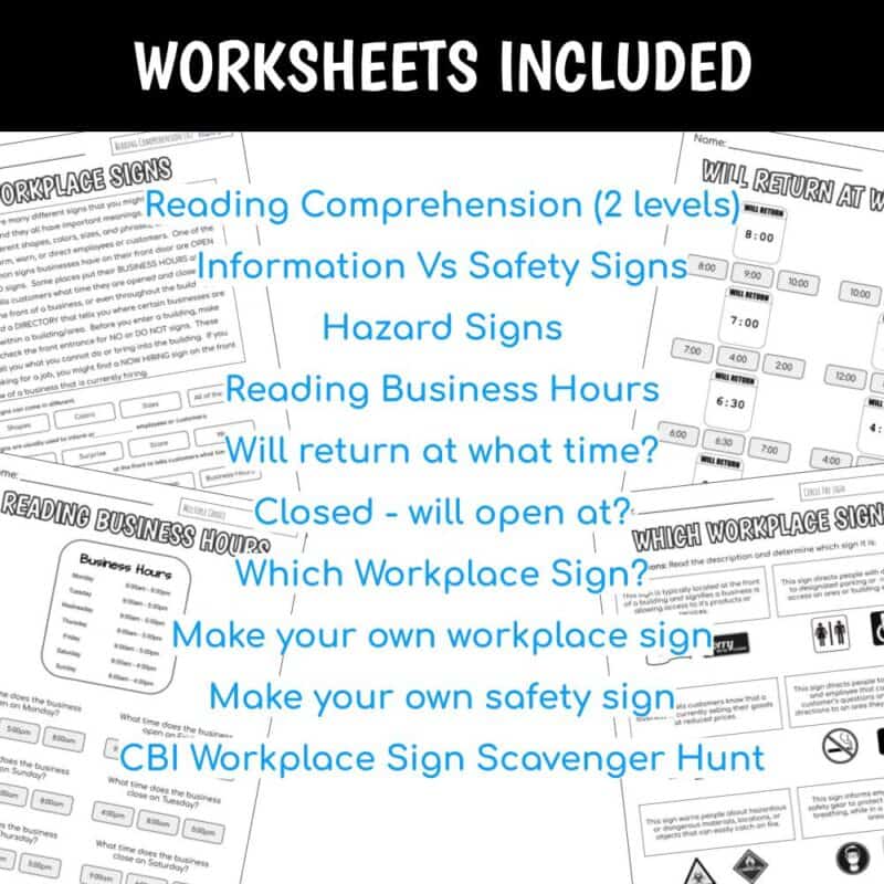 Unit 10 Workplace Signs - Functional Worksheets