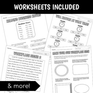 Unit 10 Workplace Signs - Functional Worksheets