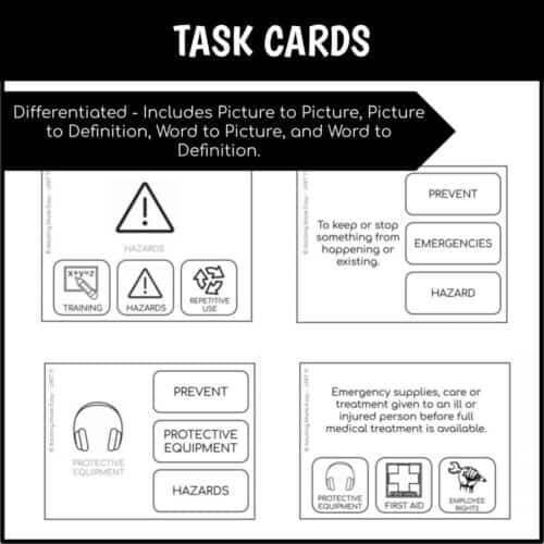 Unit 11 Workplace Safety - Vocabulary Pack