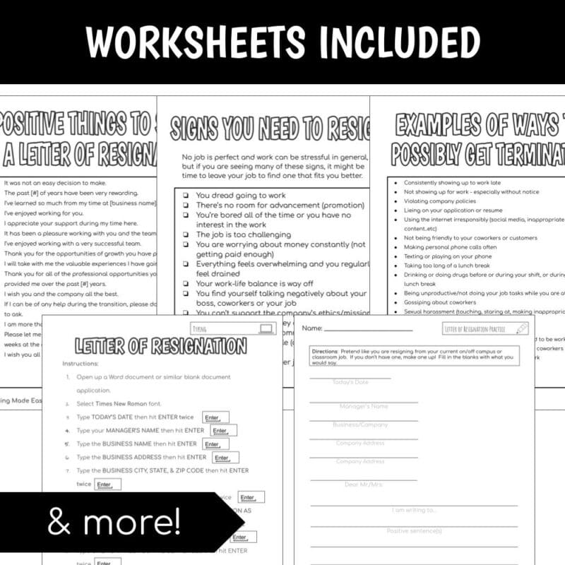 Vocation Unit 12 Bundle - Leaving The Workplace