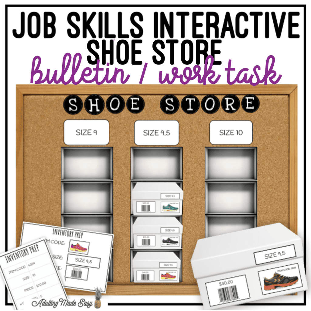 Shoe Store Interactive Bulletin Board Work Task