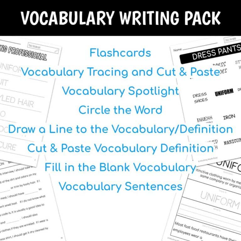 Unit 1 Looking Professional - Vocabulary Pack