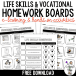 FREE Life Skills & Vocational Homework Choice Boards