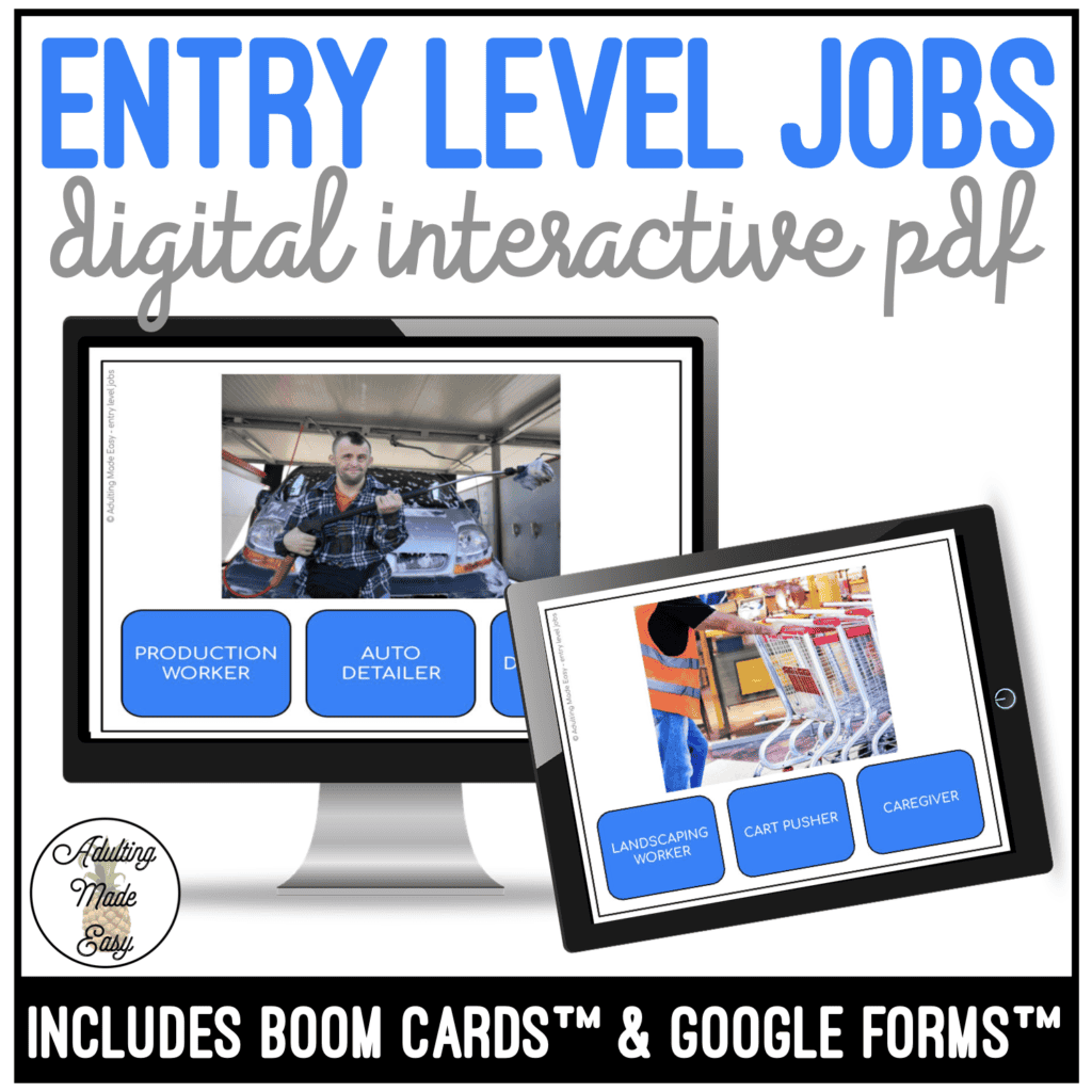 Entry Level Jobs Digital Task Cards