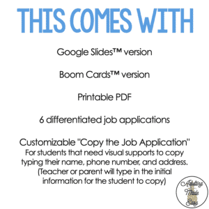 Job Application Practice Typing Activity