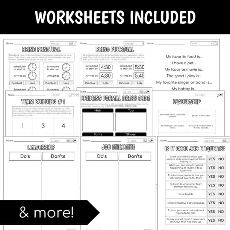 Unit 7 Job Etiquette - Functional Worksheets