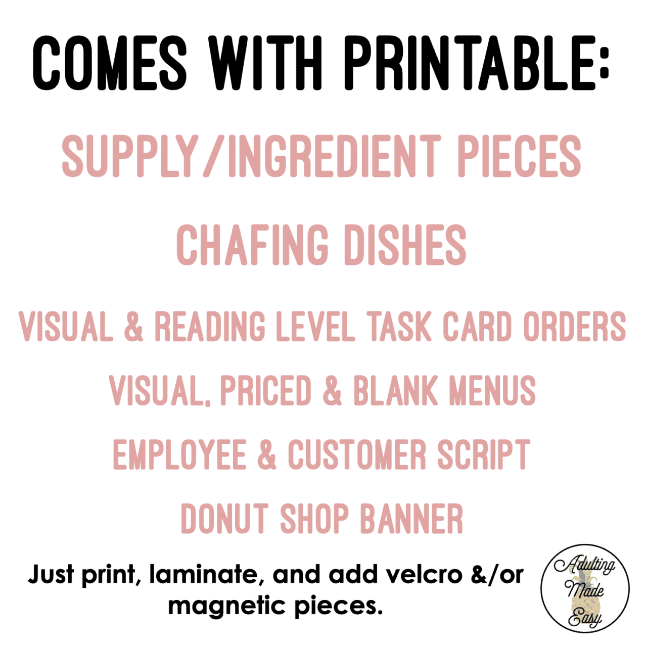 Donut Orders Interactive Bulletin Board Work Task