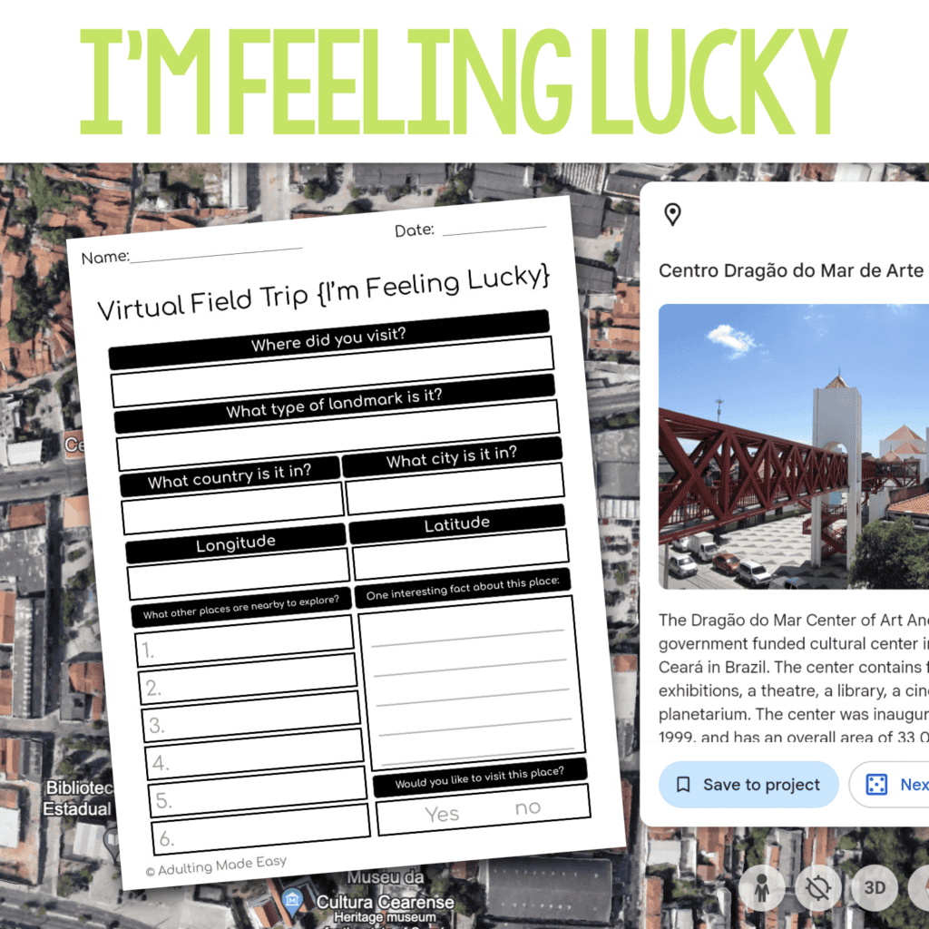 Virtual Field Trip Worksheets