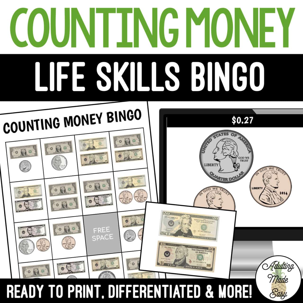 Counting Money (US) BINGO Game