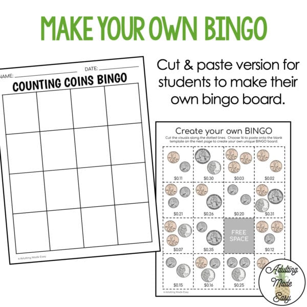 Counting Money (US) BINGO Game