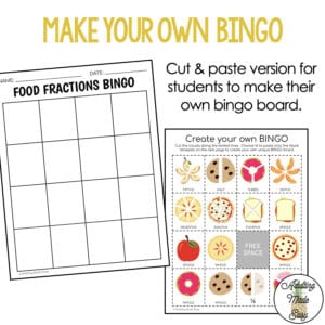 Food Fractions BINGO Game