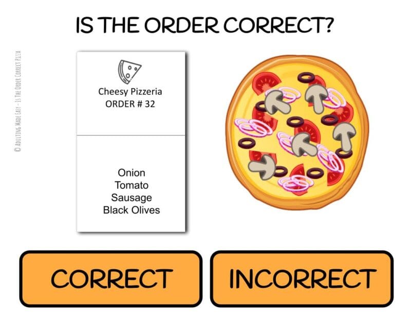 Is The Order Correct? Pizzeria Digital Task Cards