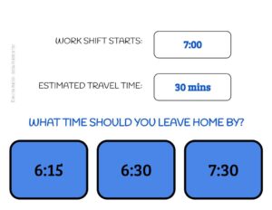 Leaving For Work In Time Digital Task Cards