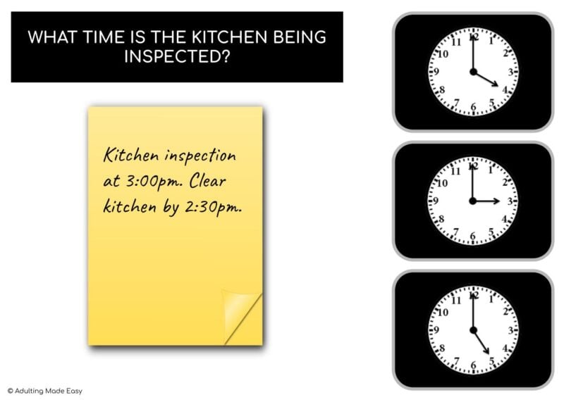 What Time? Vocational Scenarios Digital Task Cards