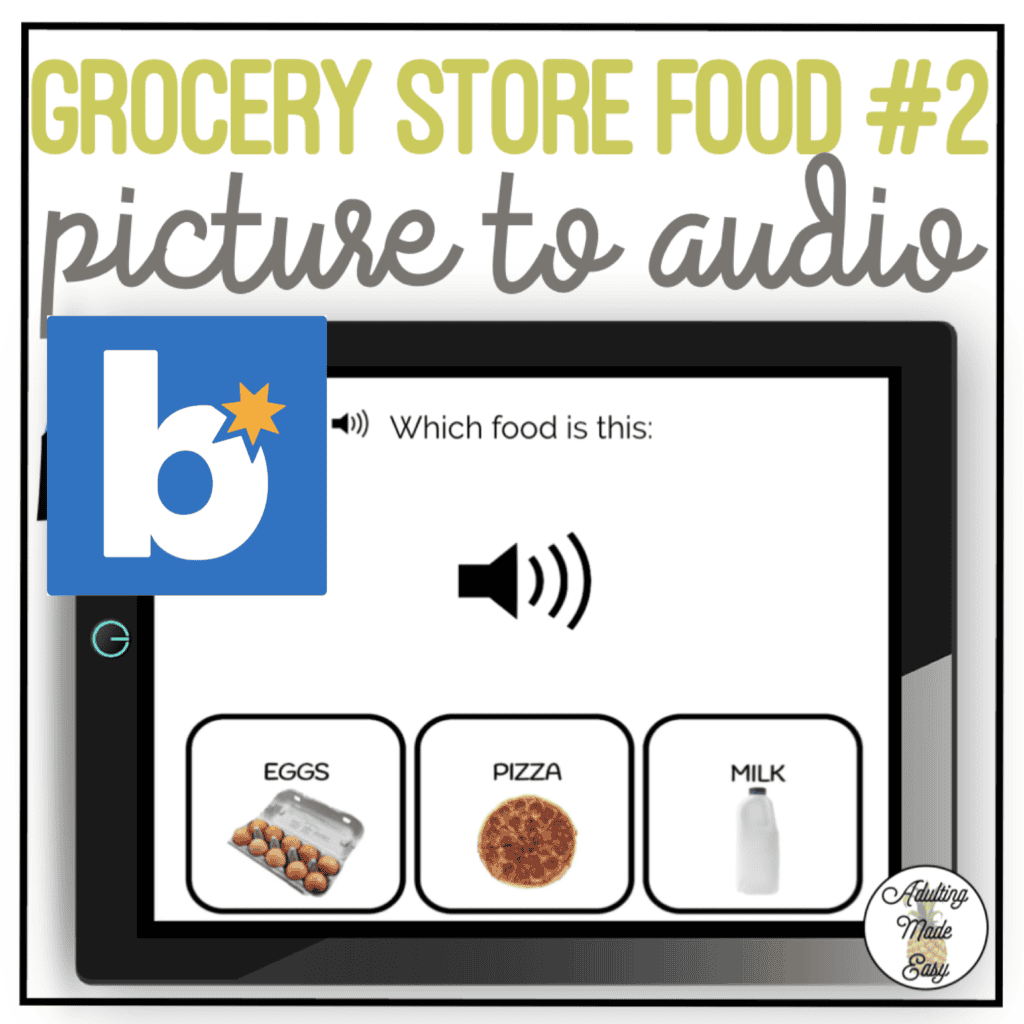 Which Grocery Store Food? 2 Picture to Audio Boom Cards