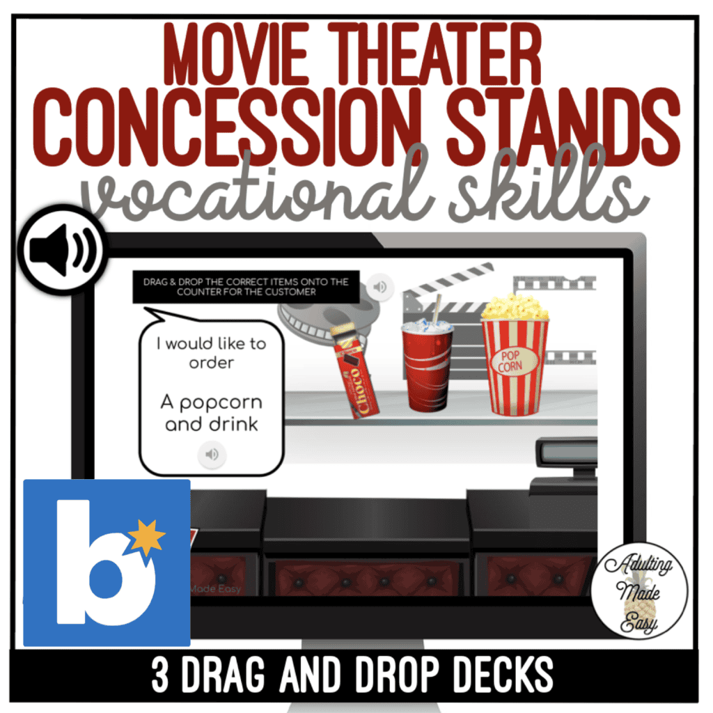 Movie Theater Concessions Stand Drag & Drop Boom Cards