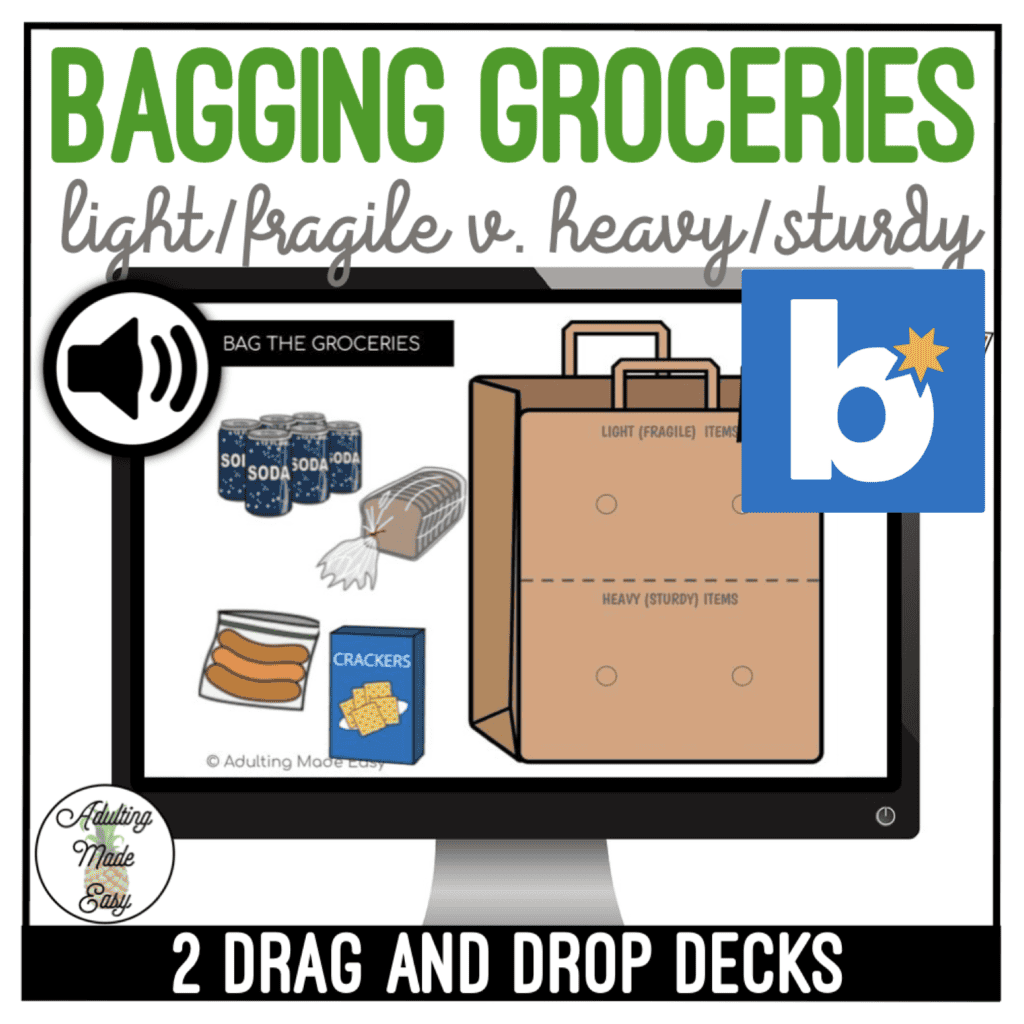 Bagging Groceries Drag & Drop Boom Cards SS