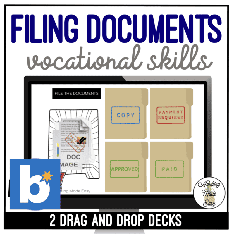 Filing Documents Drag & Drop Boom Cards