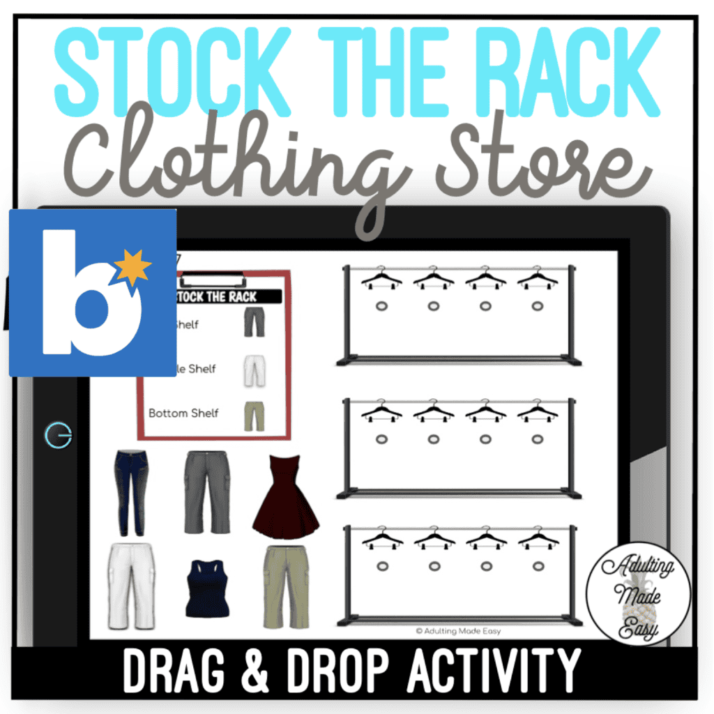 Stock the Rack (Clothing Store) Drag & Drop Boom Cards