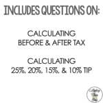 Calculating Tip Digital Task Cards