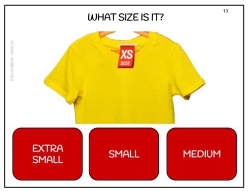 Clothing Tag Sizes Digital Task Cards