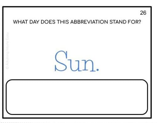 Abbreviations Task Cards
