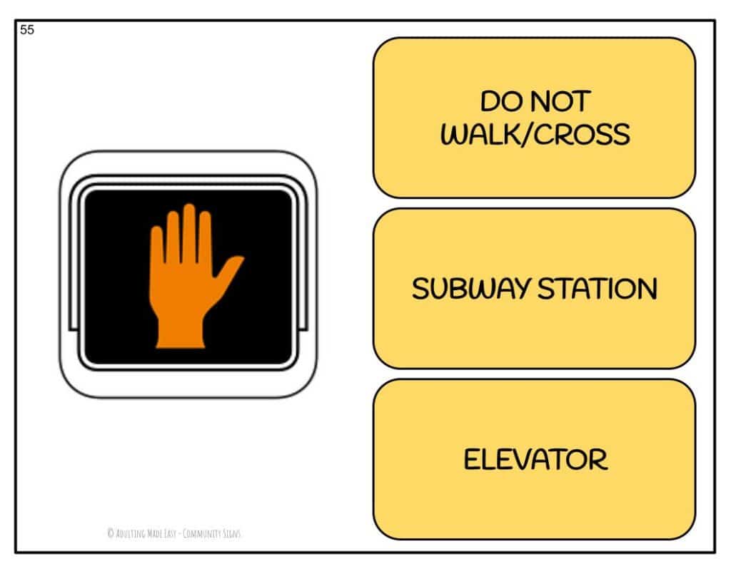Community Signs Word to Picture Digital Task Cards