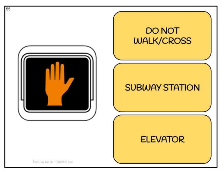 Community Signs Word to Picture Digital Task Cards
