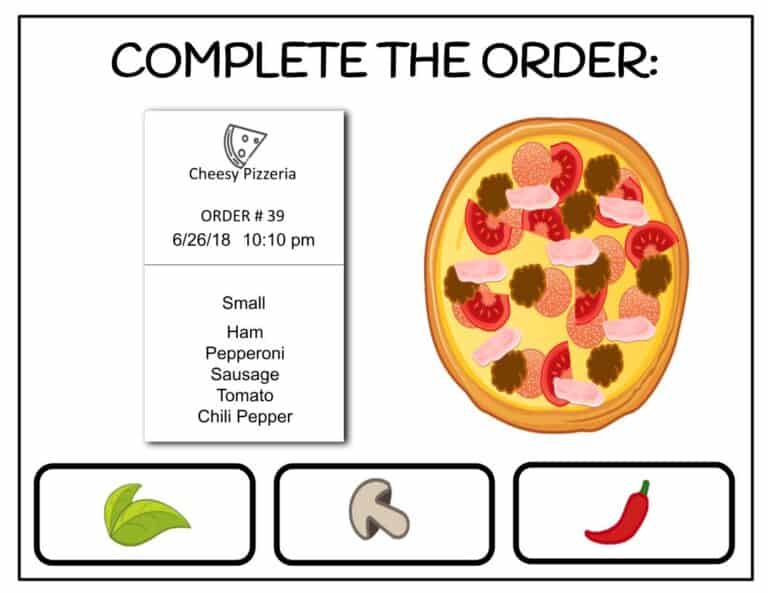 Complete The Order - Pizzeria Digital Task Cards