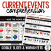 Current Events Comprehension Worksheet & Google Slides