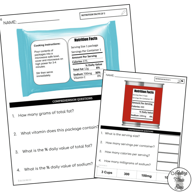 Functional Reading Life Skills Worksheets BUNDLE
