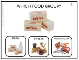 Food Groups Task Cards Field of 3