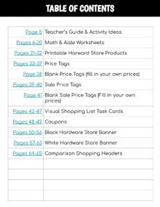 Hardware Store Interactive Bulletin Board Work Task