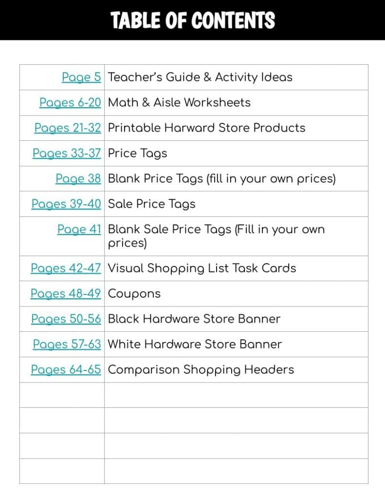 Hardware Store Interactive Bulletin Board Work Task