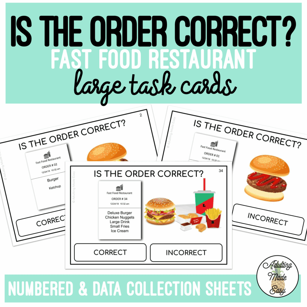 Is The Order Correct? - Fast Food - Large Task Cards