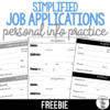 Simplified Job Application Worksheets FREEBIE