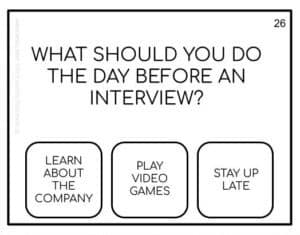 Job Interview Task Cards