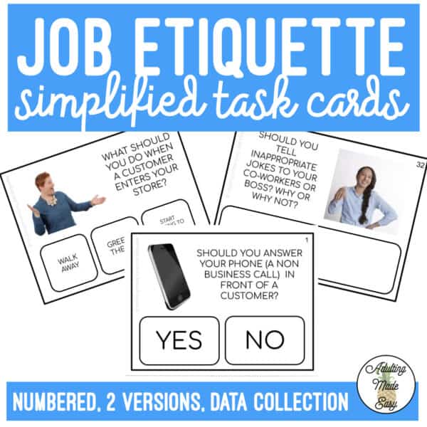 Job Etiquette Task Cards