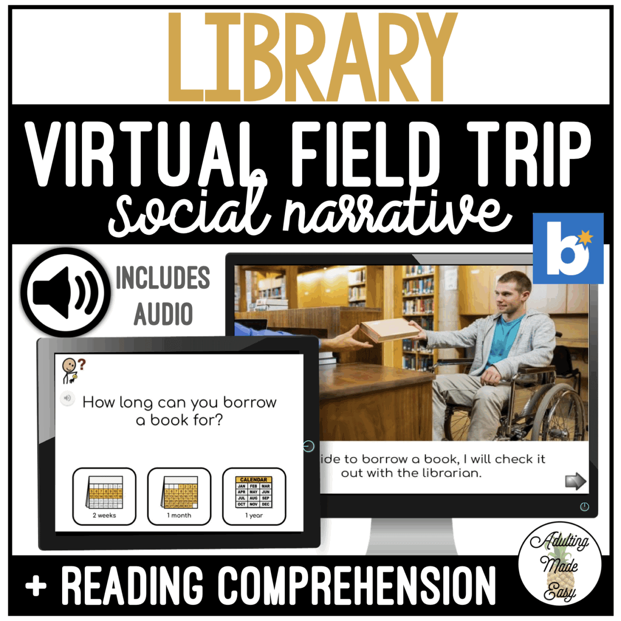 Library Virtual Field Trip Boom Cards