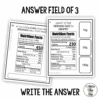 Reading Nutrition Labels Task Cards