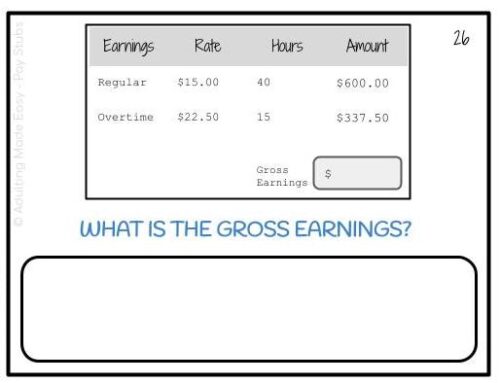 Pay Stub Math Task Cards
