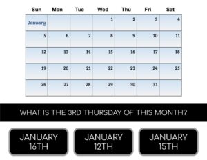 Reading Calendars Digital Task Cards