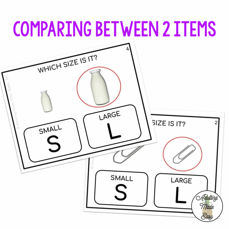 Sizes - Small or Large? Task Cards