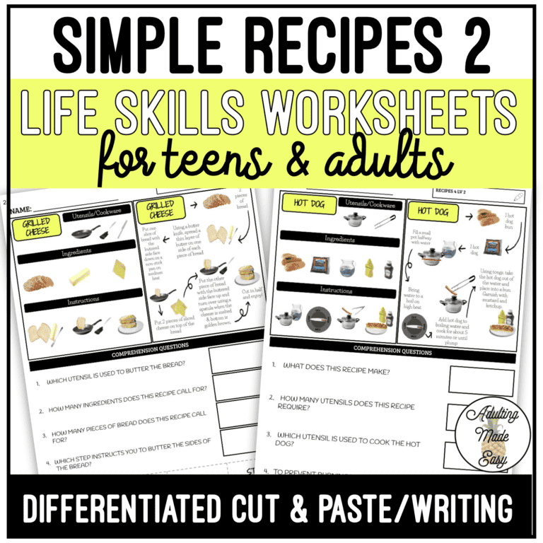 Reading Simple Recipes 2 Worksheets