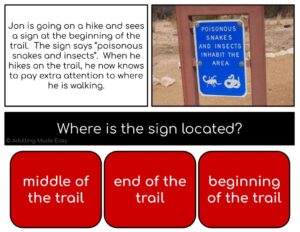 Safety Simplified Reading Comprehension Activity