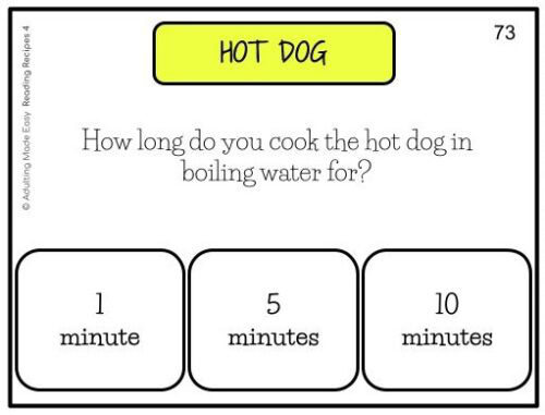 Reading Simple Recipes 2 Task Cards