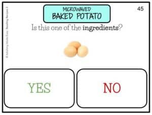 Reading Simple Recipes Task Cards