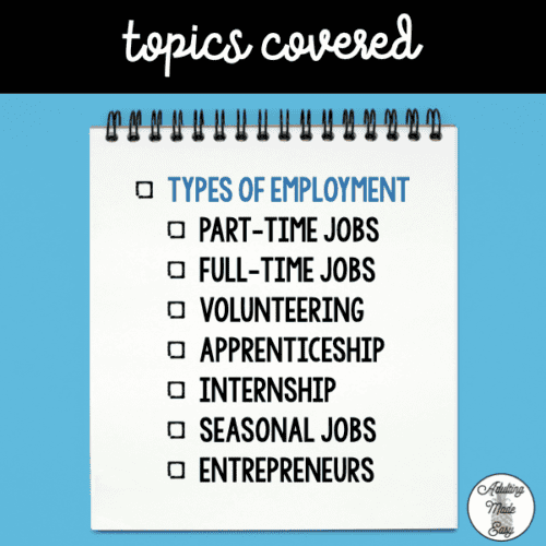 Vocation Unit 2 Bundle - Types of Employment