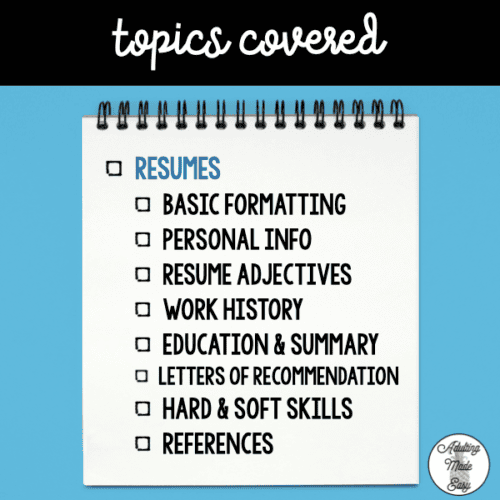 Vocation Unit 3 Bundle - Resume